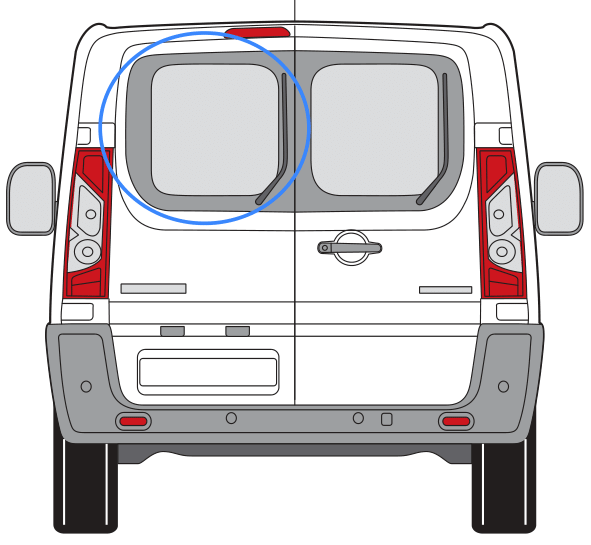 Toyota Proace Nearside Twin Rear Door in Privacy Tint - Trade Van Windows