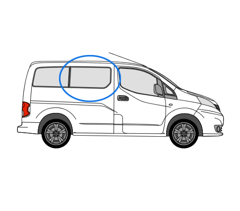 Nissan NV200 O/S/F Fixed Window in Privacy Tint - Trade Van Windows
