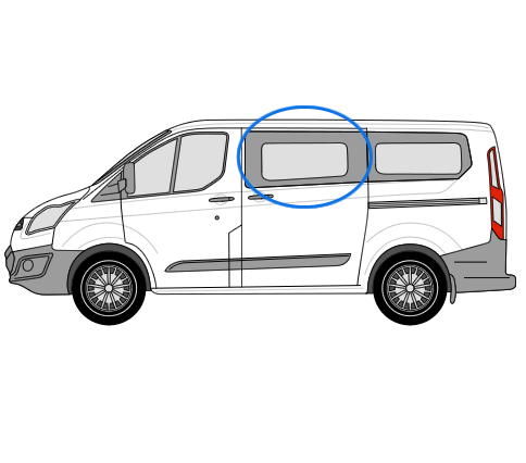 Ford Transit Custom N/S/F Opening Window in Privacy Tint (SWB/LWB ...