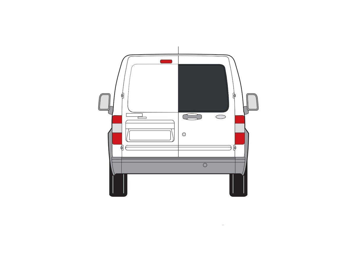 Transit Connect Offside Back Door Glass In Privacy Tint - Trade Van Windows